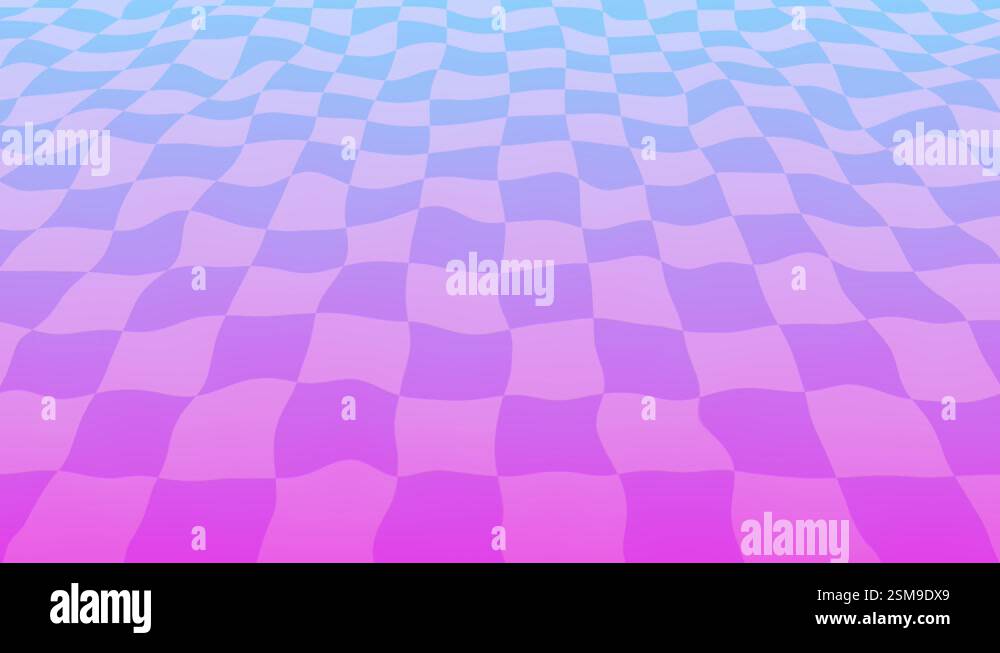 Retro background with black and white checkered floor, vaporwave ...