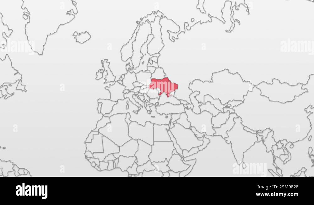Minimal style World Map Animation. Glowing hot points in Global white ...