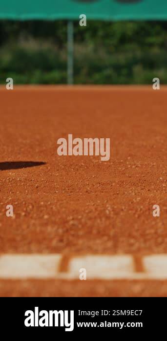 Super Slow Motion of Jumping Tennis Balls Out of Line. Low Depth of ...