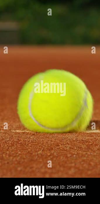 Super Slow Motion of Hitting Tennis Ball on Line. Low Depth of Focus ...