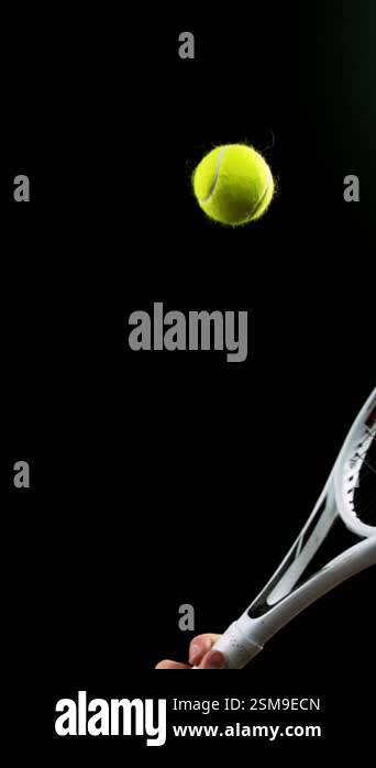 Super Slow Motion of Hitting Tennis Ball with Powder Explosion. Filmed ...