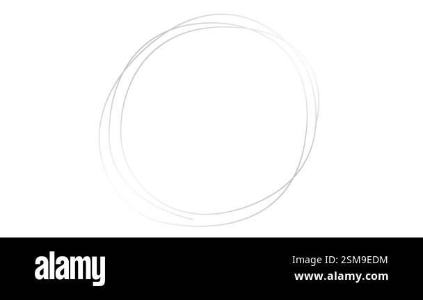 Animated silver decorative lines is drawn. Hand drawn linear circle ...
