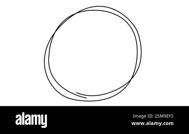 Animated black decorative lines is drawn. Hand drawn linear circle ...