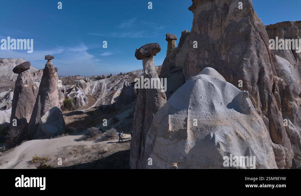 Unusual Stones With Caps In The Valley Of Cappadocia Stock Video ...