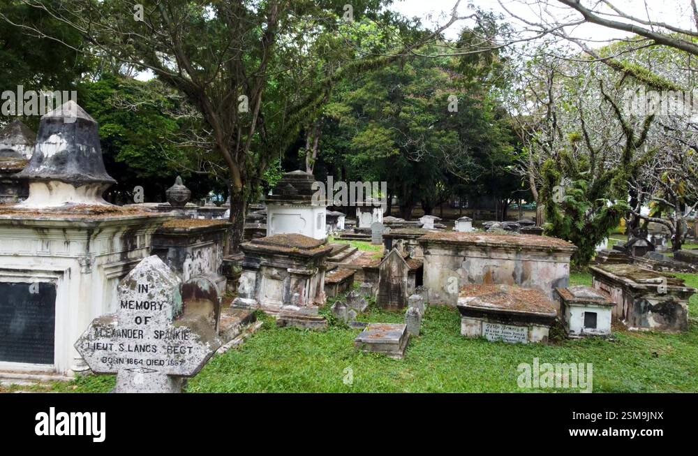 Graves neglected and uncared for at Old Protestant cemetery, Penang ...