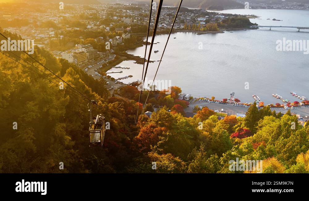 Descent of the Mount Fuji Panoramic Ropeway gondola provides a stunning ...