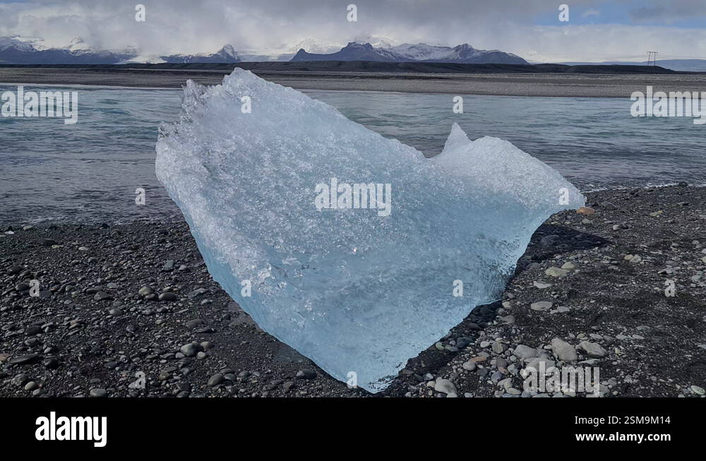 Ice by Glacial River Outflow From Melting Glacier in Cold Landscape of ...