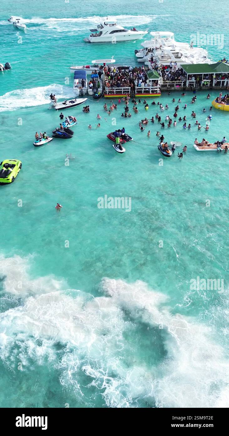 Noah's Ark Beach Club Day Party Aerial 4K Paradise in Turks and Caicos ...