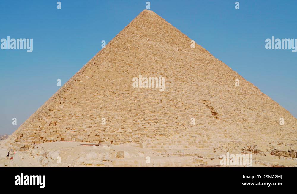 4k, panoramic view of great pyramids of Giza, Egypt Stock Video Footage ...