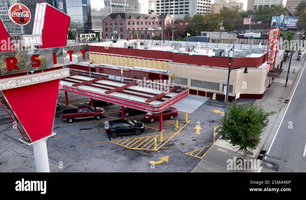 Varsity resturant aerial pullout from sign in atlanta georgia Stock ...