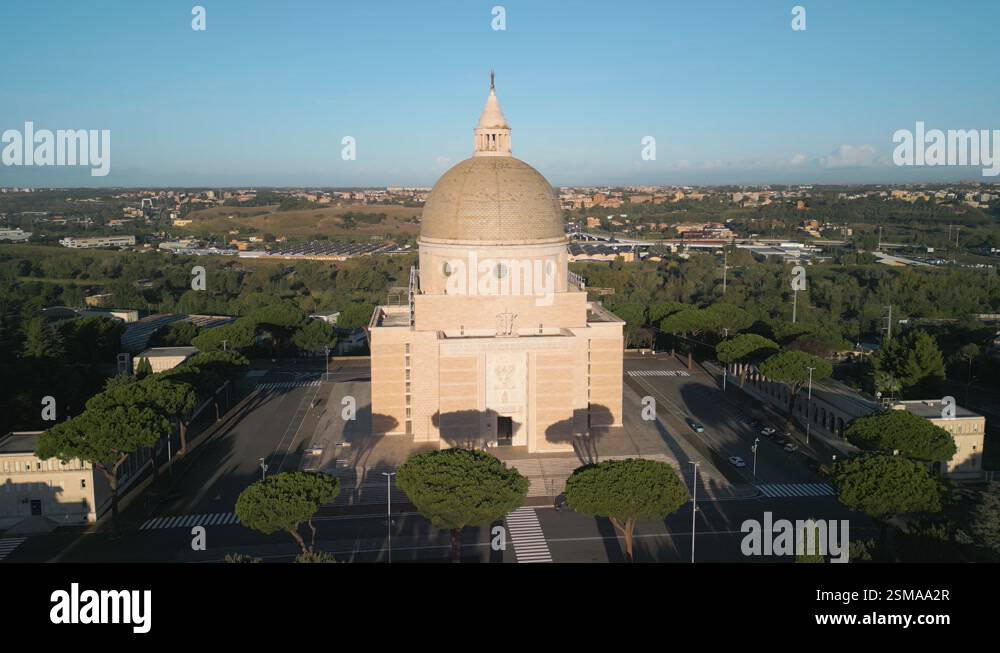 Orbiting Drone Shot Above Basilica of Saints Peter and Paul. EUR ...