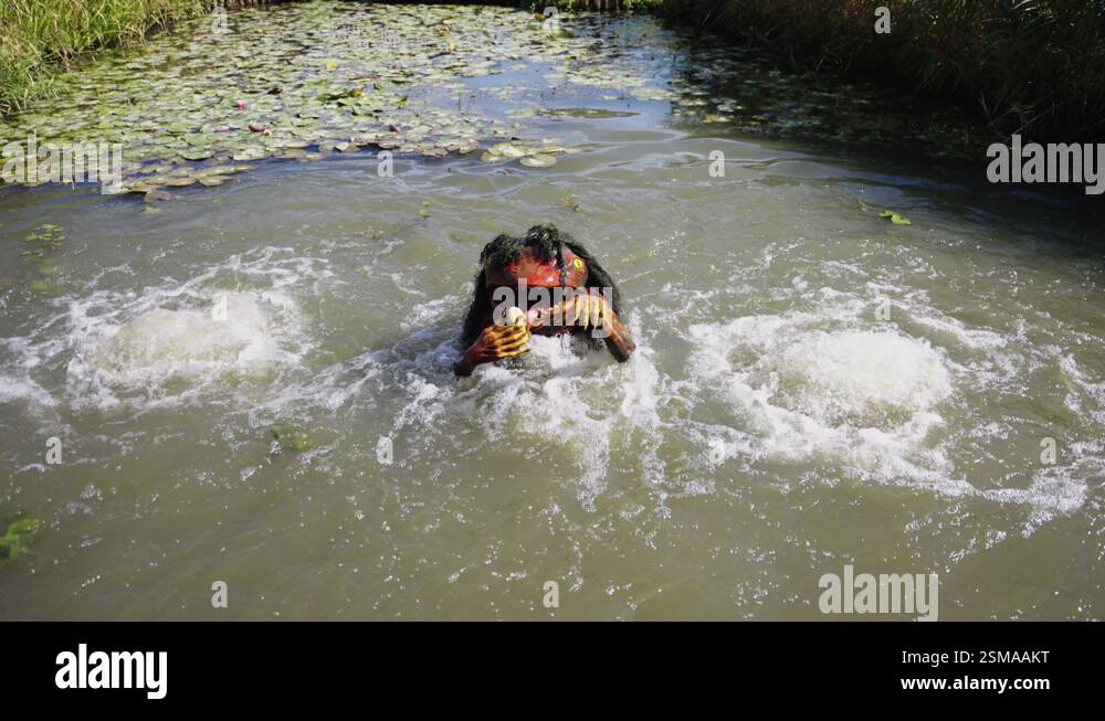 Kappa Monster Emerges from Water at Tsujikawayama Park, Japanese ...