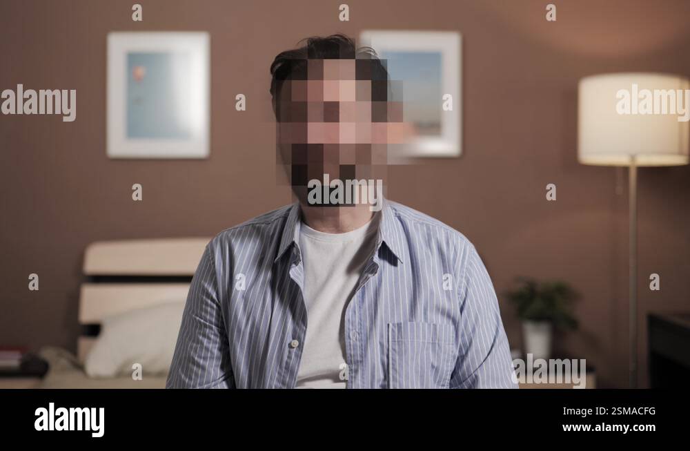 Hidden identity, hidden face, unknown person, silhouette interview. Man ...