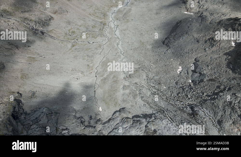 Aerial view of glacier river in a mountain valley Stock Video Footage ...