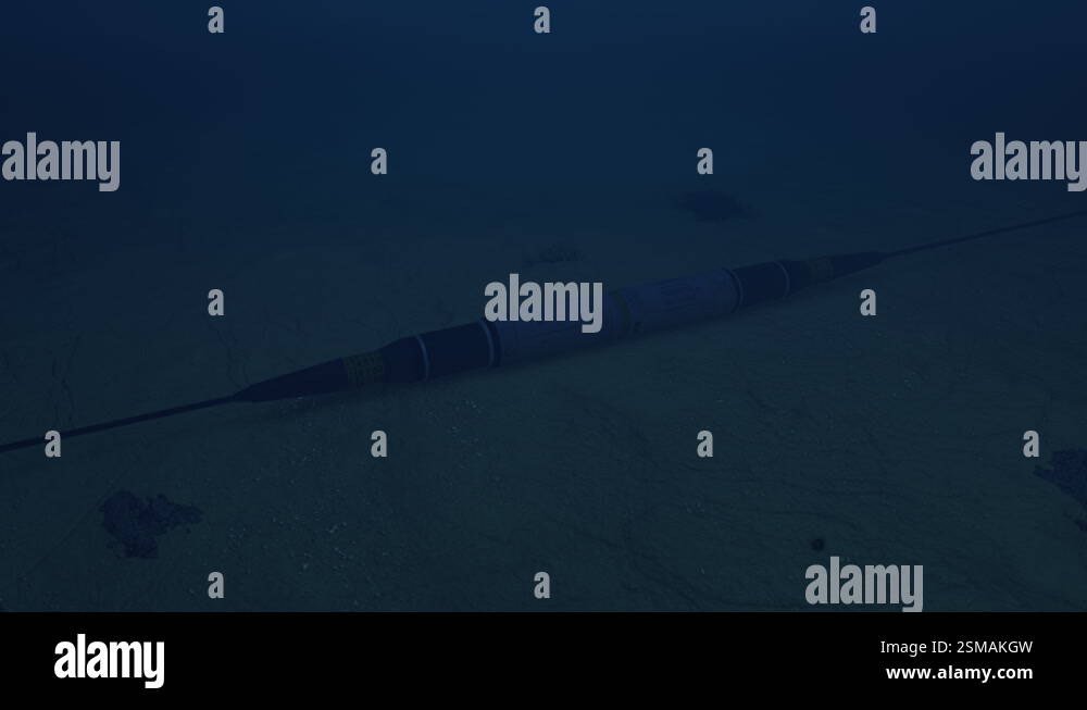 SMART cable. Submarine Cable Repeater under sea. Realistic 3d image of ...