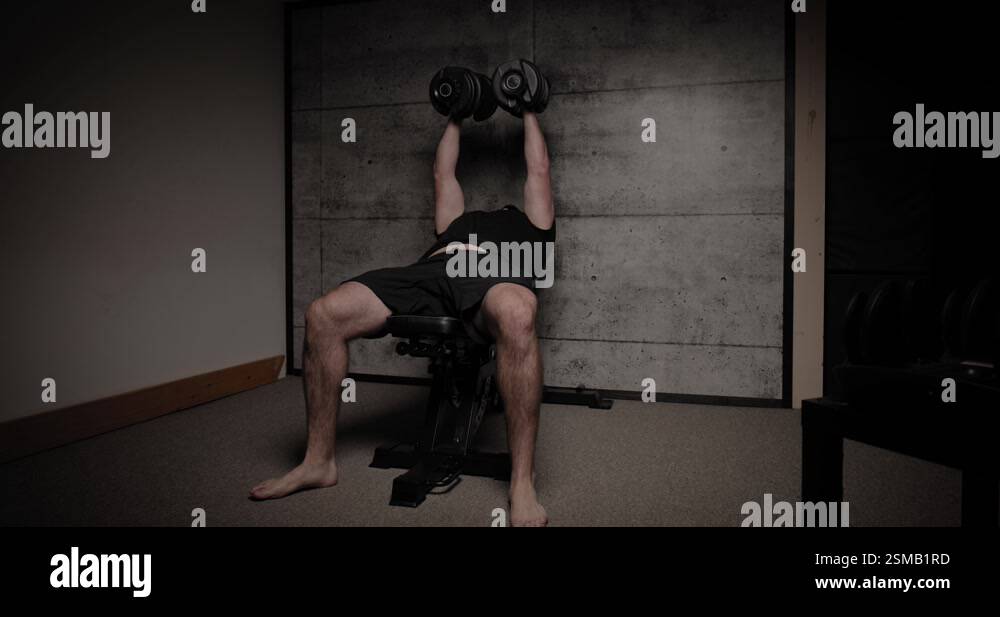 Incline dumbbell chest fly, cinematic lighting, white man dressed in ...