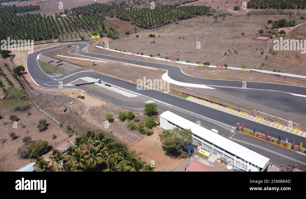 Panoramic aerial view of Kari Motor Speedway Racetrack in Chettipalayam ...