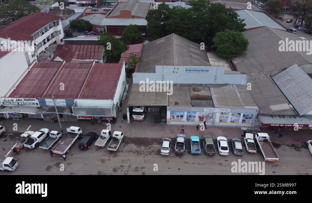 Drone video of downtown shops in Bulawayo Zimbabwe Stock Video Footage ...