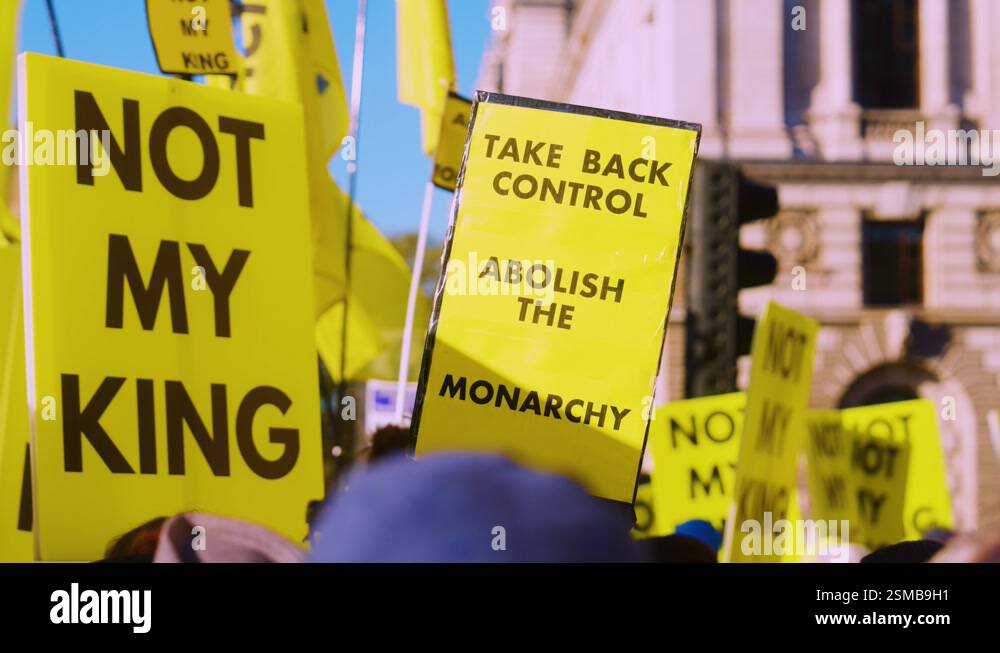 Anti Monarchy, Pro Republic Protest Flags and Signs saying 'Not My King ...