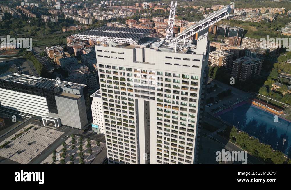 Birds Eye View of Eurosky Tower - Tallest Building in Rome, Italy ...