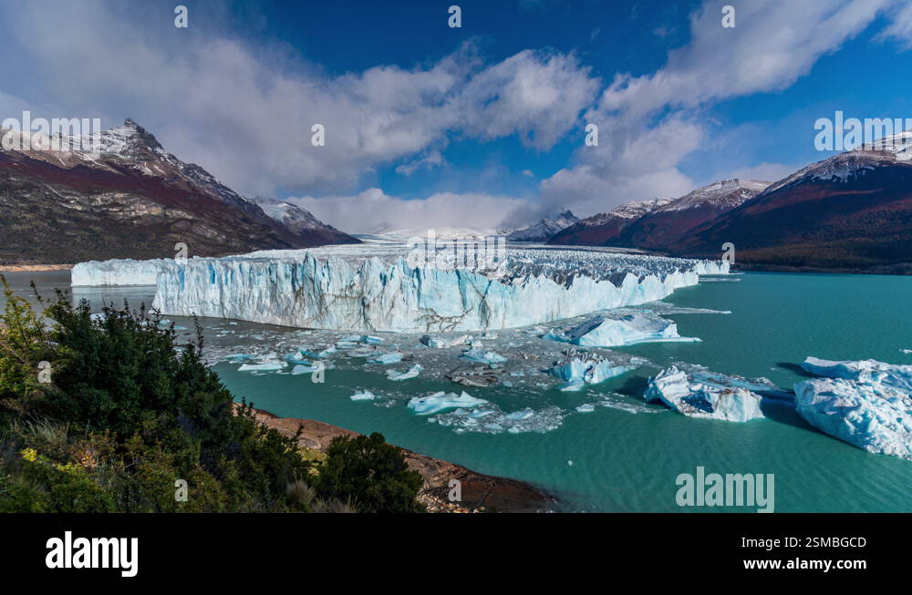 Ice Collapsing At Perito Moreno Glacier Near El Calafate, Patagonia ...