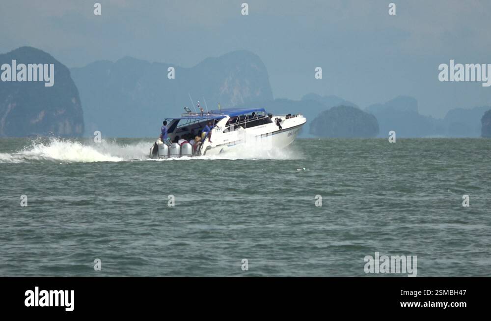 View of speedboat moving fast over ocean water pushed up 4k Stock Video ...