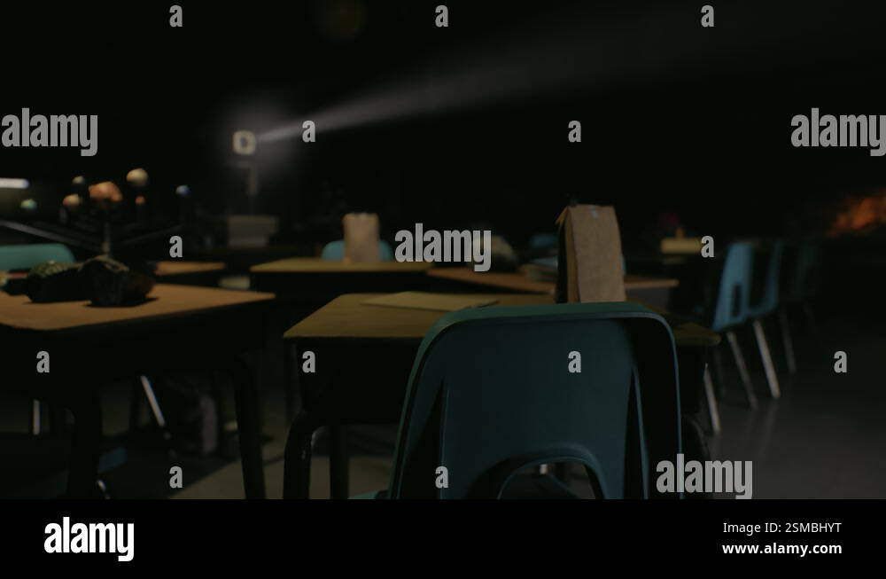 A dimly lit room with many tables and chairs Stock Video Footage - Alamy