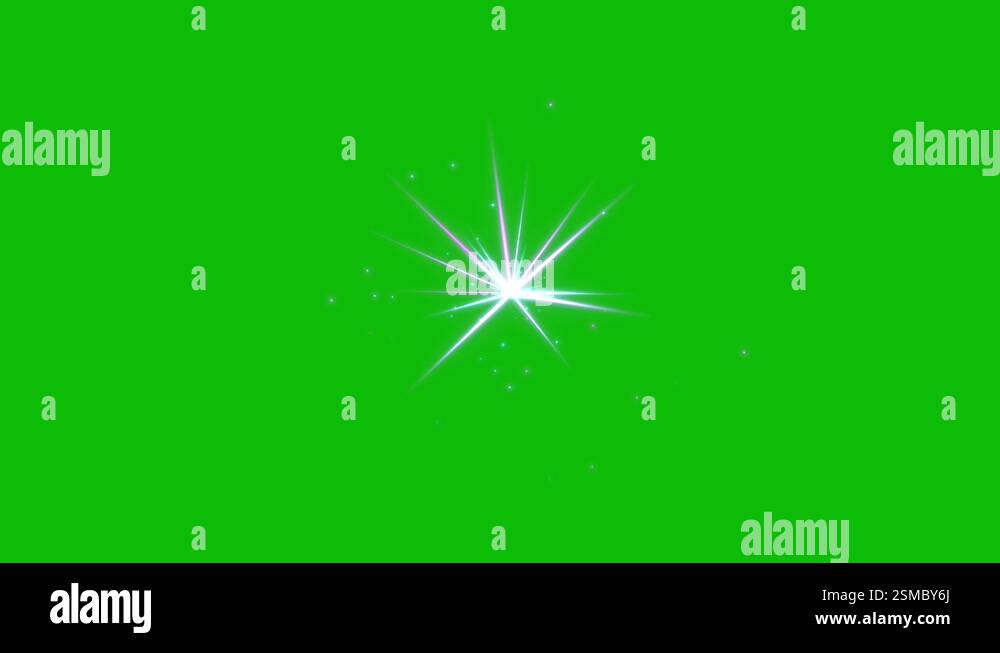 Visual effects, VFX, star glowing on green screen 3D animation Stock ...