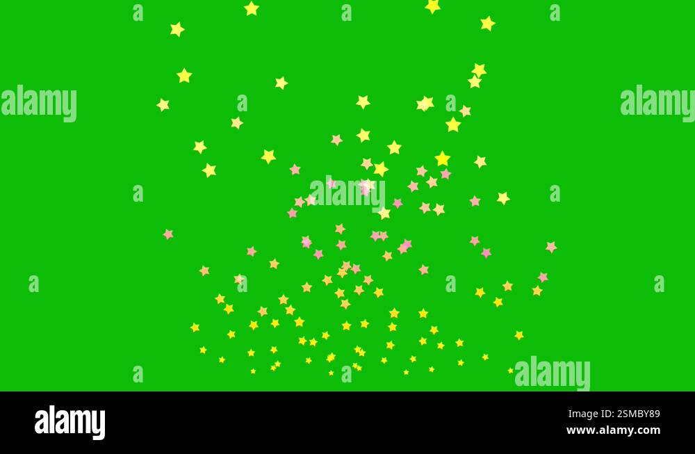 Visual effects, VFX, star shapes floating and rising on green screen 3D ...