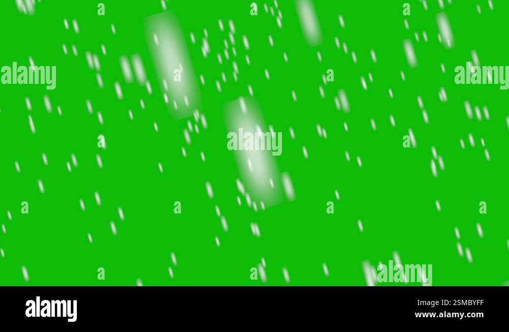 Visual effects, VFX, snow blizzard, storm on green screen 3D animation ...