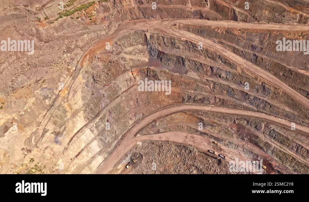 Open pit quarry for mining opencast mining silver ore mining work Stock ...
