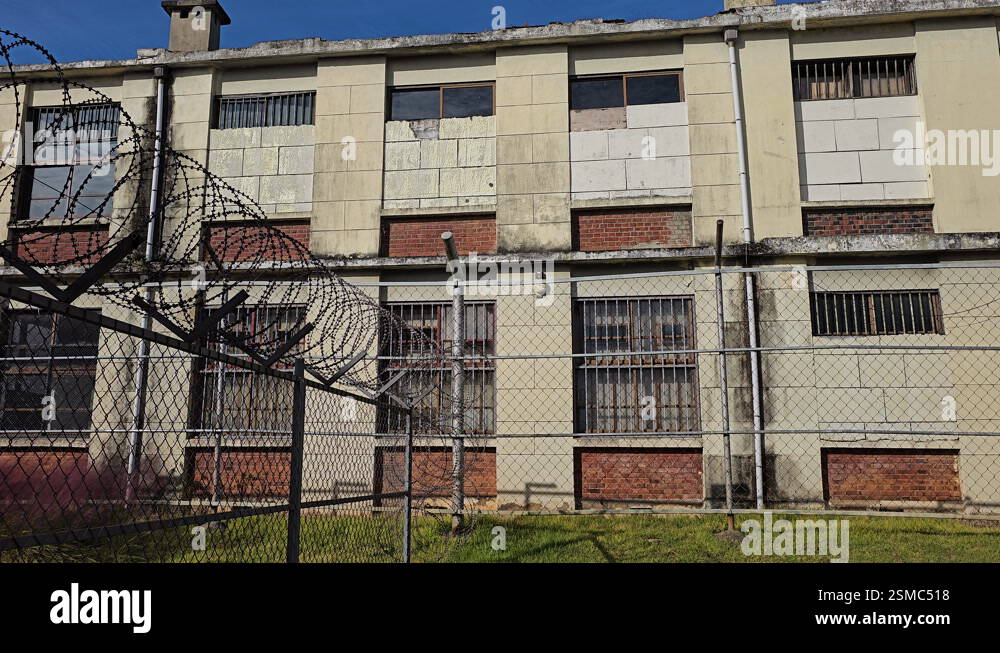 Korean Iksan Old Prison Yard. Prison Barbed Wire Fence and Jail ...