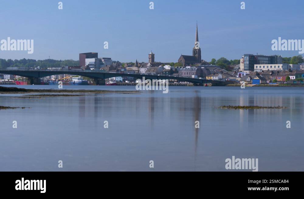 Cars Driving Through The Wexford Bridge Over The River Slaney With ...