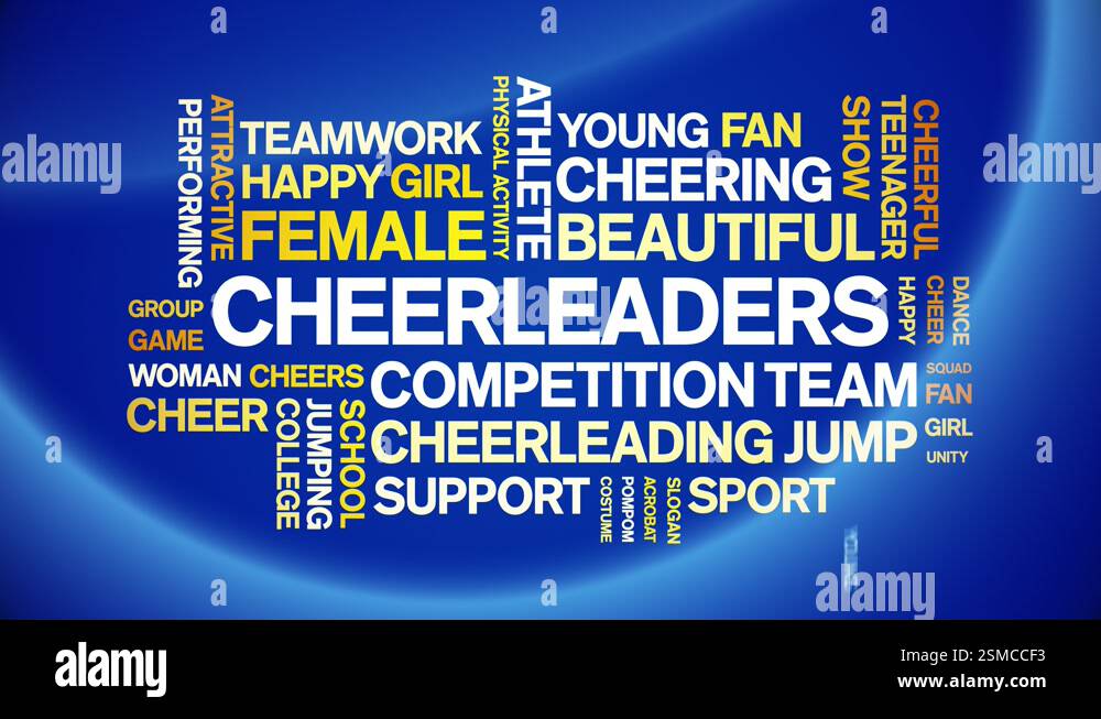 Cheerleaders animated word cloud,animation tag kinetic typography ...