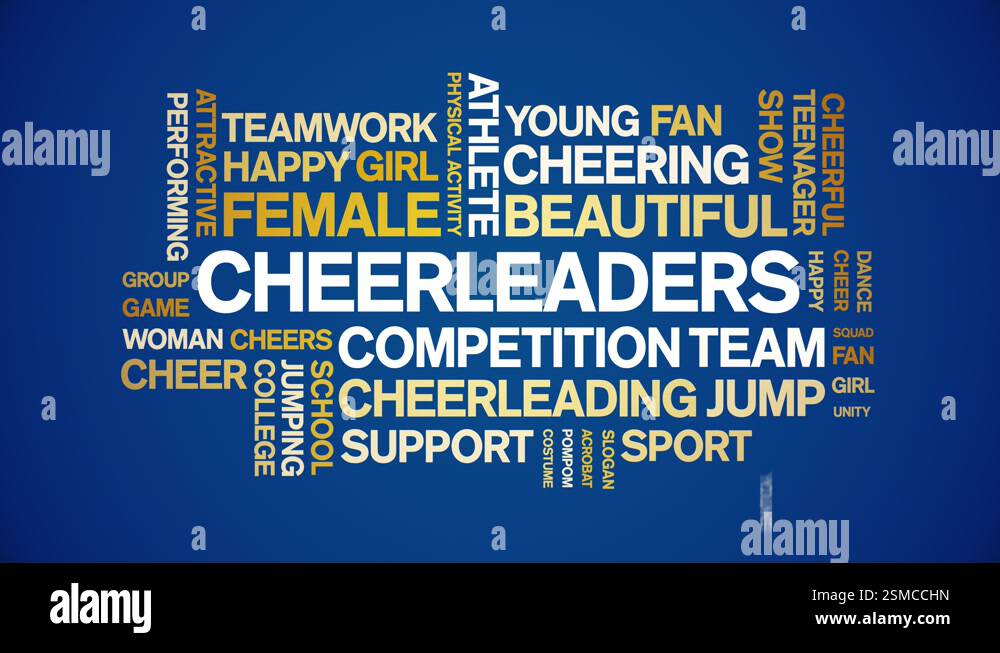 Cheerleaders animated word cloud,animation tag kinetic typography ...