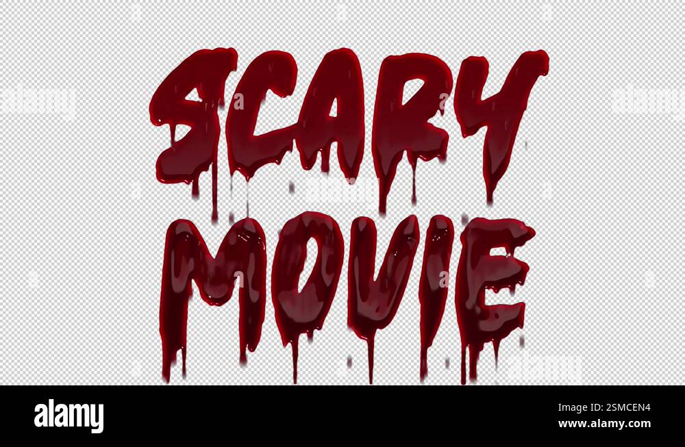 Scary movie title, moody bloody letters. Transparent alpha png ...