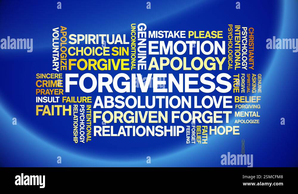 Forgiveness animated word cloud,animation tag kinetic typography seamless loop Stock Video ...