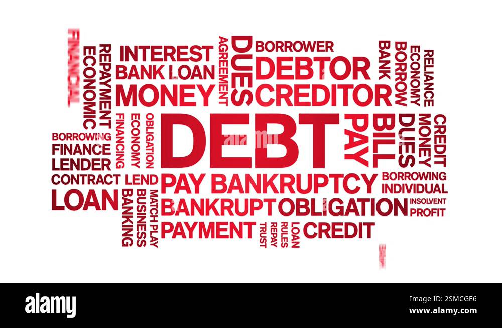 Debt animated word cloud,animation tag text kinetic typography seamless ...