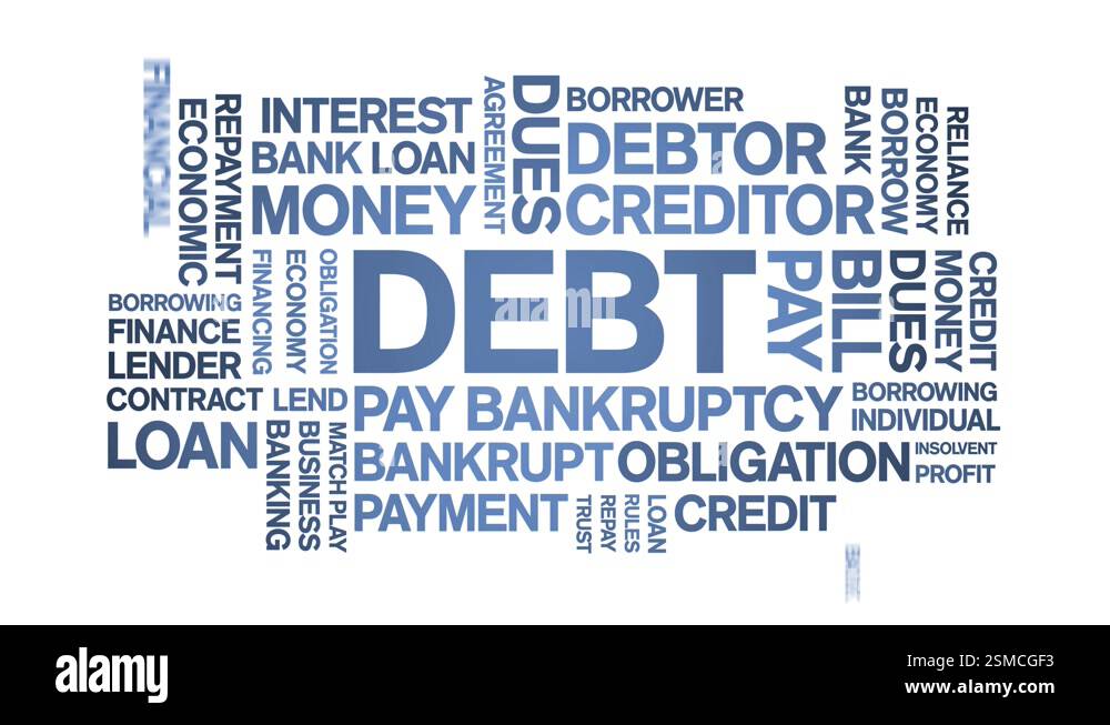 Debt animated word cloud,animation tag text kinetic typography seamless ...