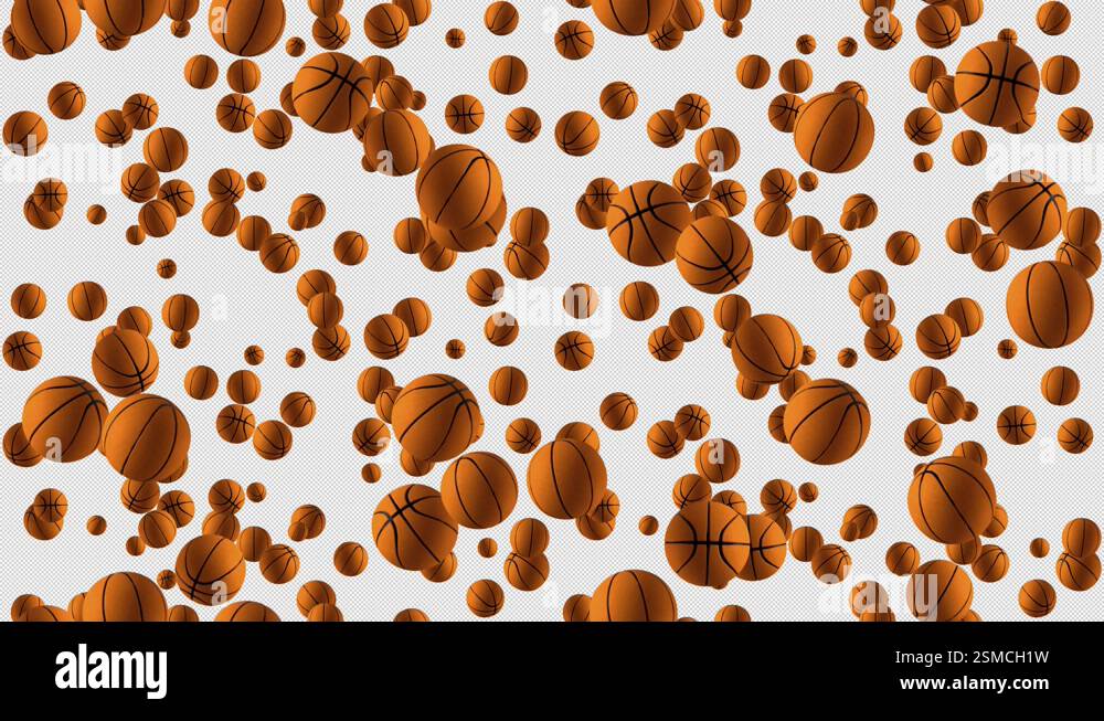 Basketball ball loop background LOOP TILE with alpha. This 3D animation ...