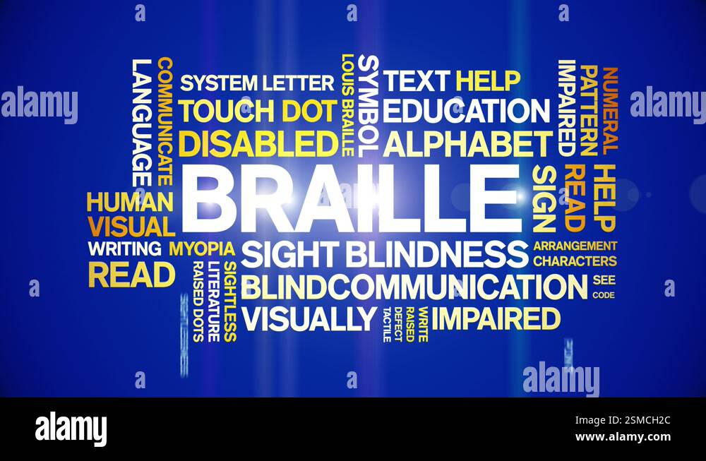 Braille animated word cloud,animation tag text kinetic typography ...