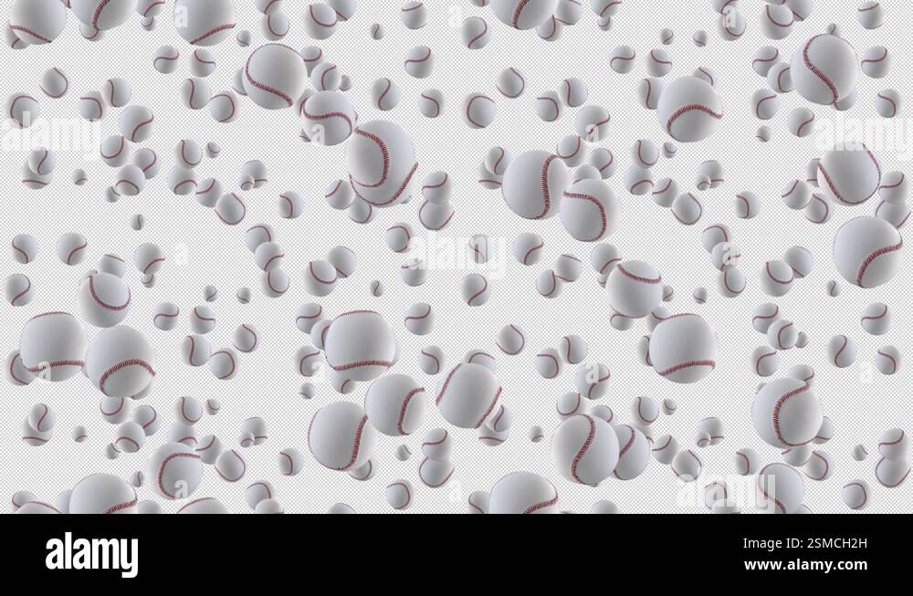 Baseball ball loop background LOOP TILE with alpha. This 3D animation ...