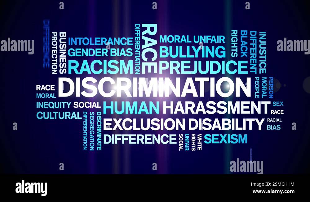Discrimination animated word cloud,animation kinetic typography seamless loop Stock Video ...