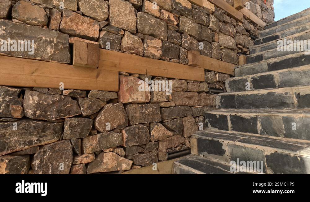 The Kath Kuni architectural style, a technique blending stone and wood ...