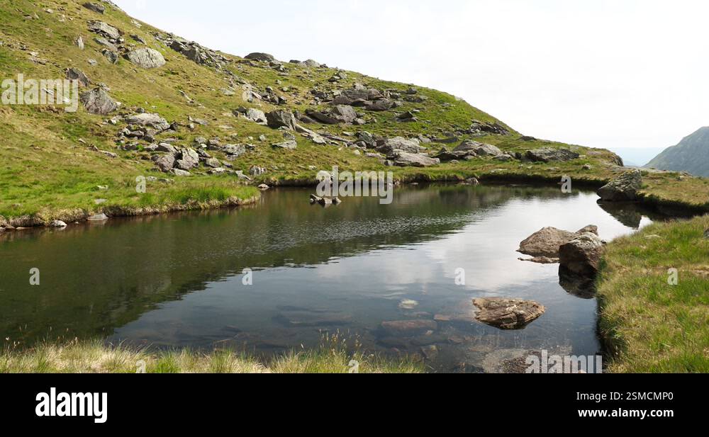 Hard Tarn below Nethermost Pike on the Helvellyn range, Lake District ...