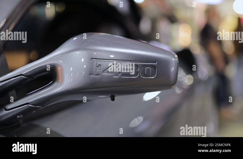 Rear view mirrors of the Ferrari F430 supercar, close-up. Classic ...
