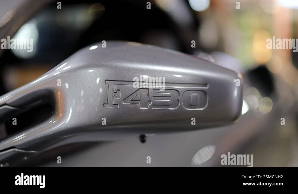 Rear view mirrors of the Ferrari F430 supercar, close-up. Classic ...