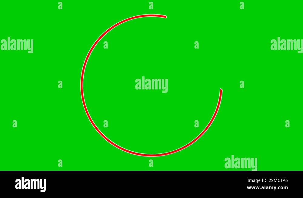 Animation Circle border rotating on green screen with blank copy space ...
