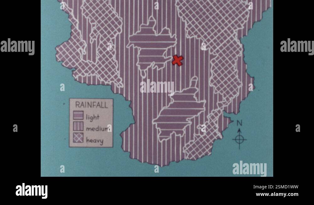 1980s: Changing map types with the same location marked. Man in the ...