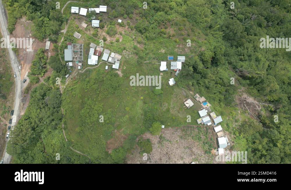 Beautiful Aerial View Of De'Remin Kpg Sapit Padawan Sarawak Stock Video ...